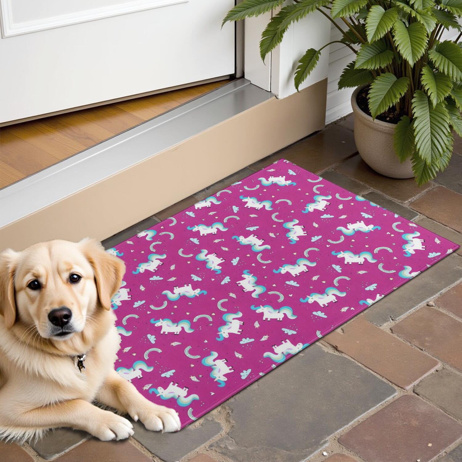Cartoon Unicorn Pattern Door Rugs,Washable Non Slip Door Mats Indoor ...