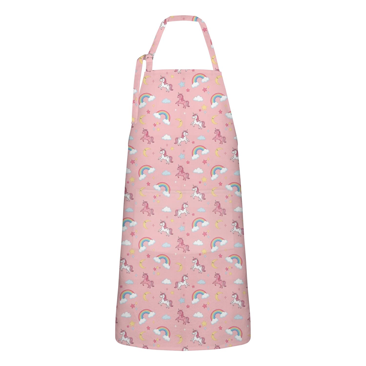 Cartoon Unicorn Rainbow Cloud Moon Star Apron-Garden Aprons for Women ...