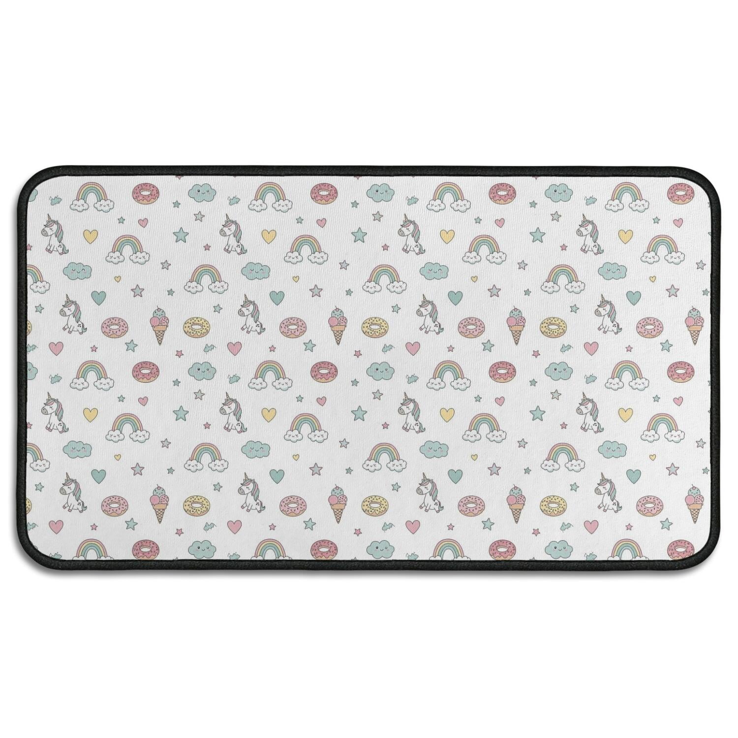 Cartoon Unicorn Rainbow Dessert Pattern Door Rugs,Washable Non Slip ...