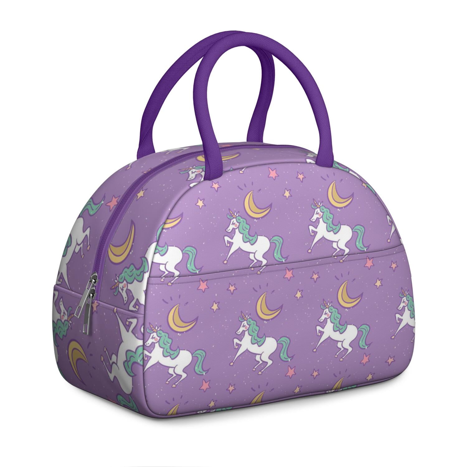 Cartoon Unicorn and Rainbow Lunch Bag, Reusable Insulated Tote for ...