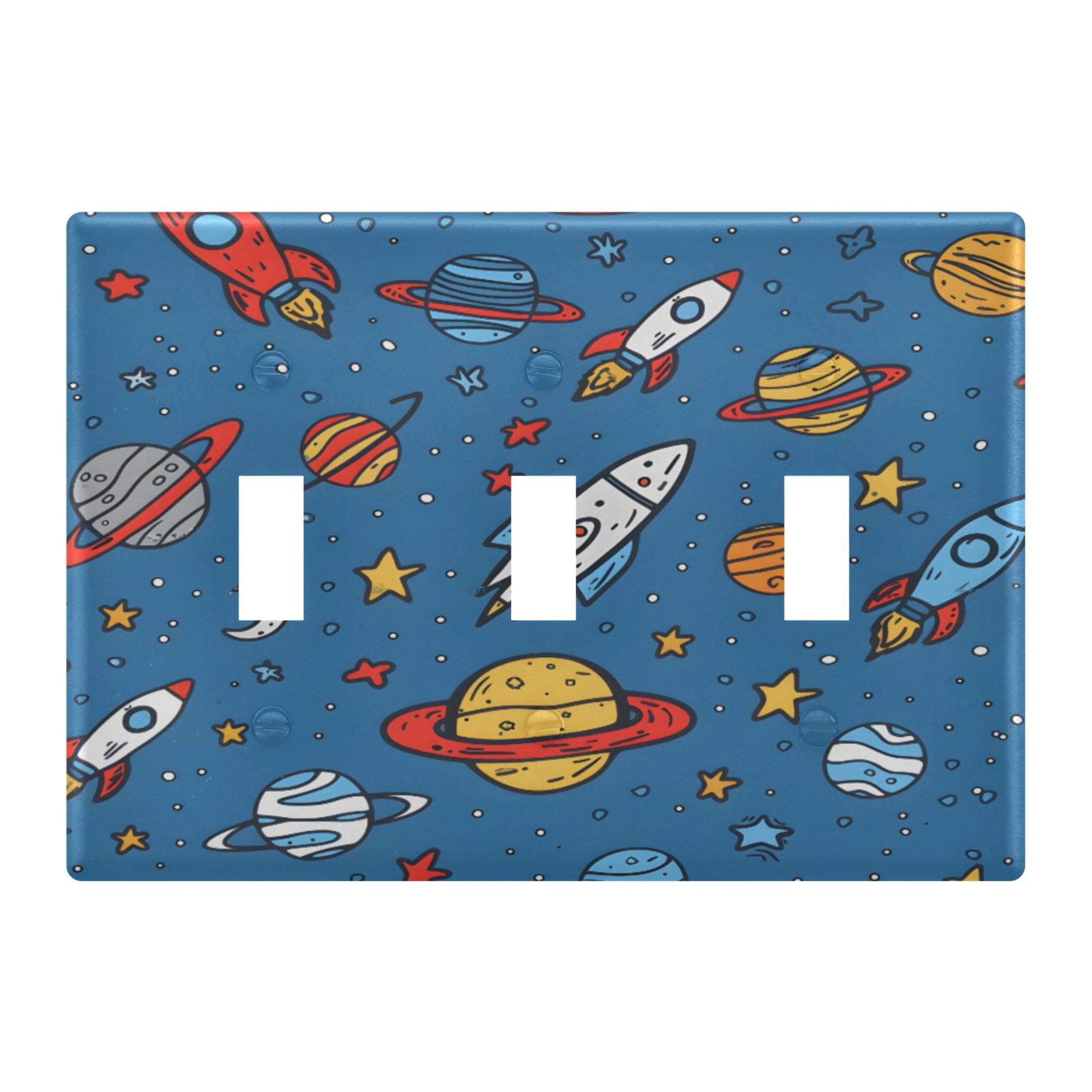 Cartoon Universe Stars Planets Spaceships Light Switch Cover Electrical ...