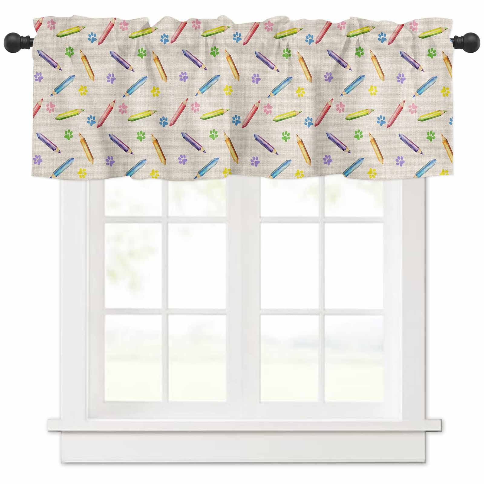 Cartoon Valances for Windows Farmhouse Kitchen Curtains Valances Rod ...