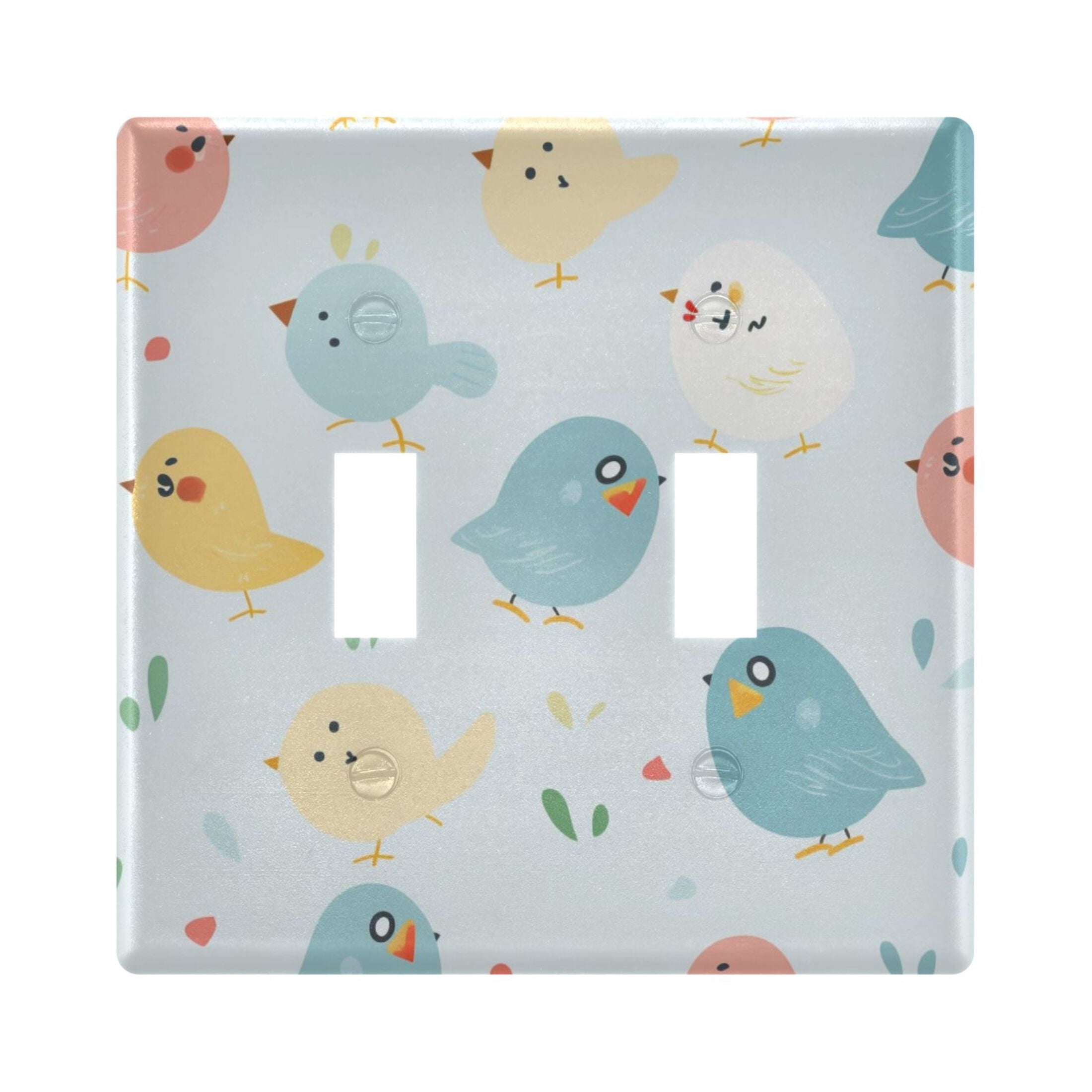 Cartoon Various Bird Light Switch Plate Covers 2 Gang Wall Plate ...