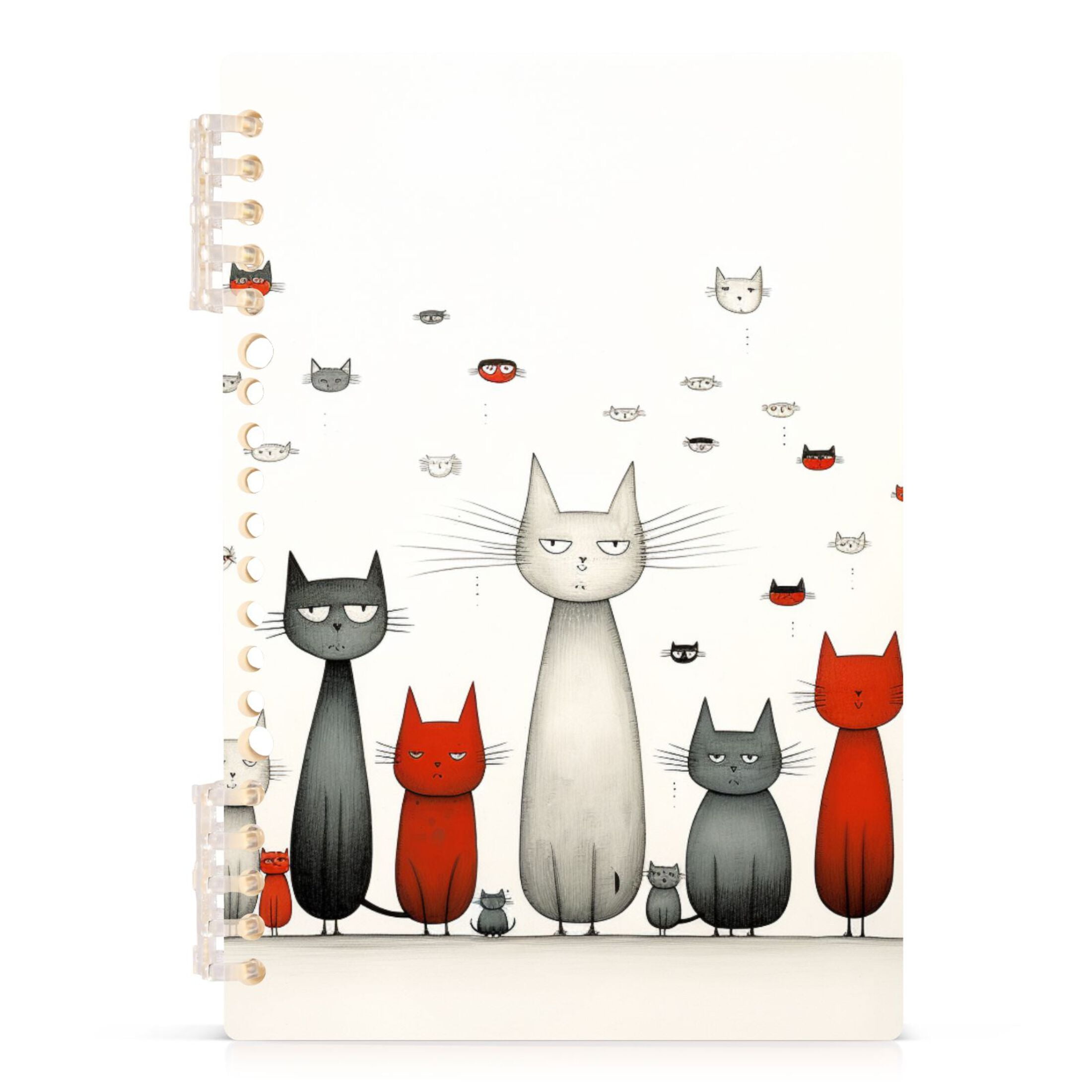 Cartoon Various Size Cats Spiral Notebooks 60 Sheets 120 Pages A5 ...