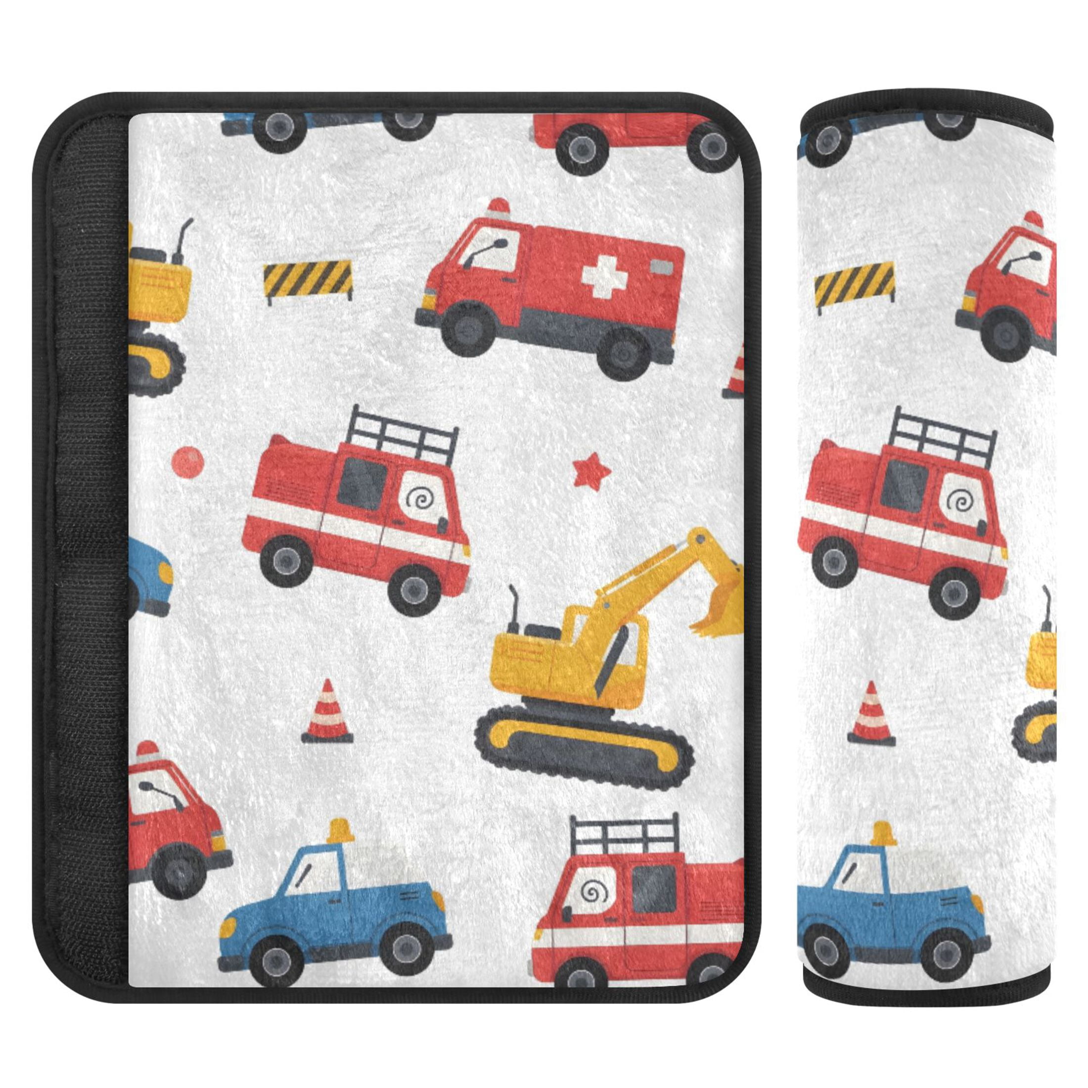 Cartoon Vehicles Car Seat Belt Covers 2 Pack Soft Flannel Padded ...