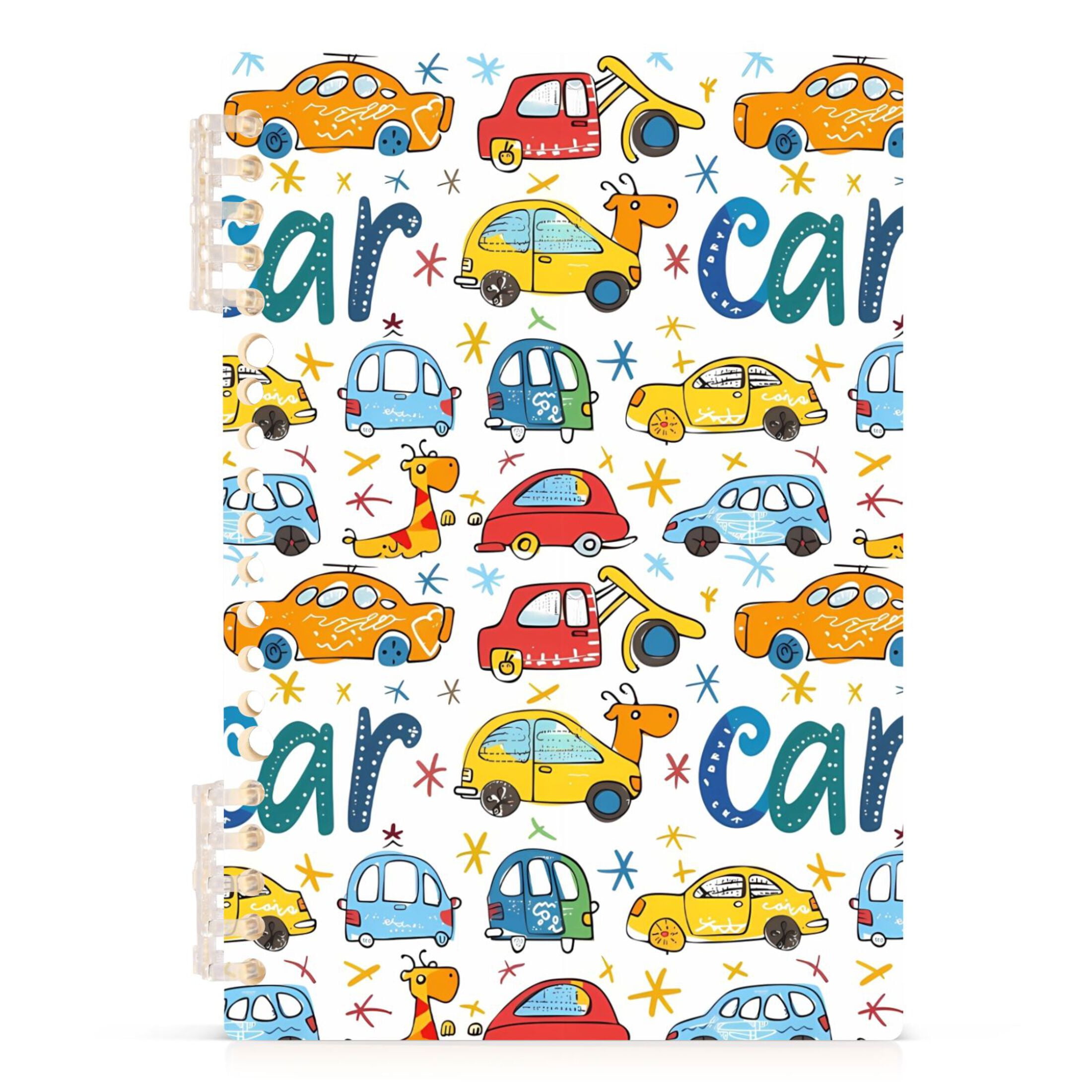 Cartoon Vehicles Cars Spiral Journal Notebook College Ruled Notebook 8. ...