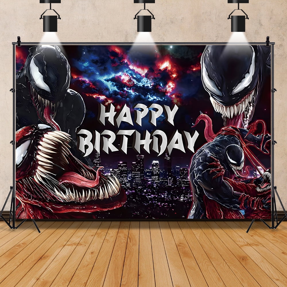 Cartoon Ven-om Happy Birthday Party Backdrop Ven-om Birthday Party ...