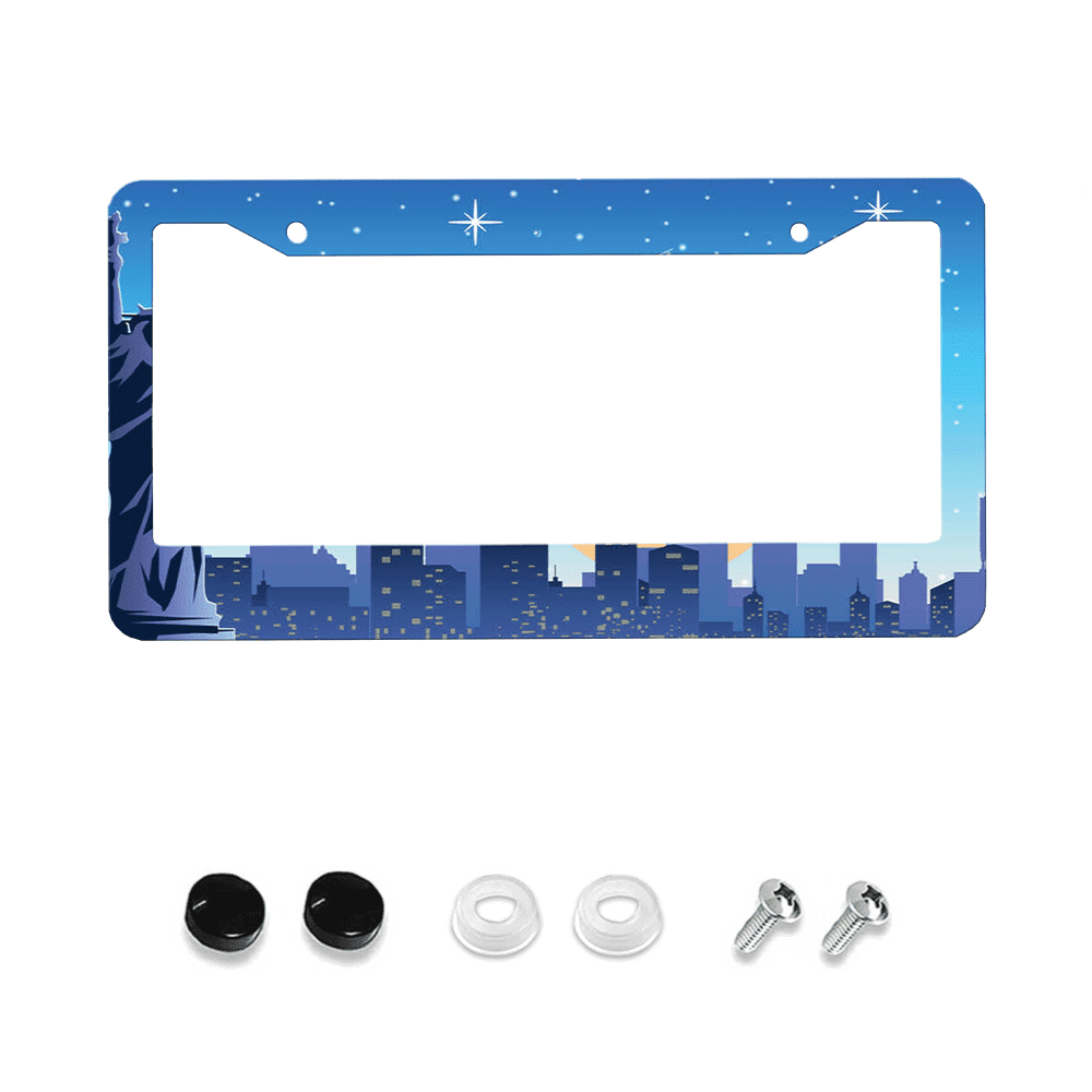 Cartoon Victory Goddess License Plate Frame, Night Scene License Plate ...