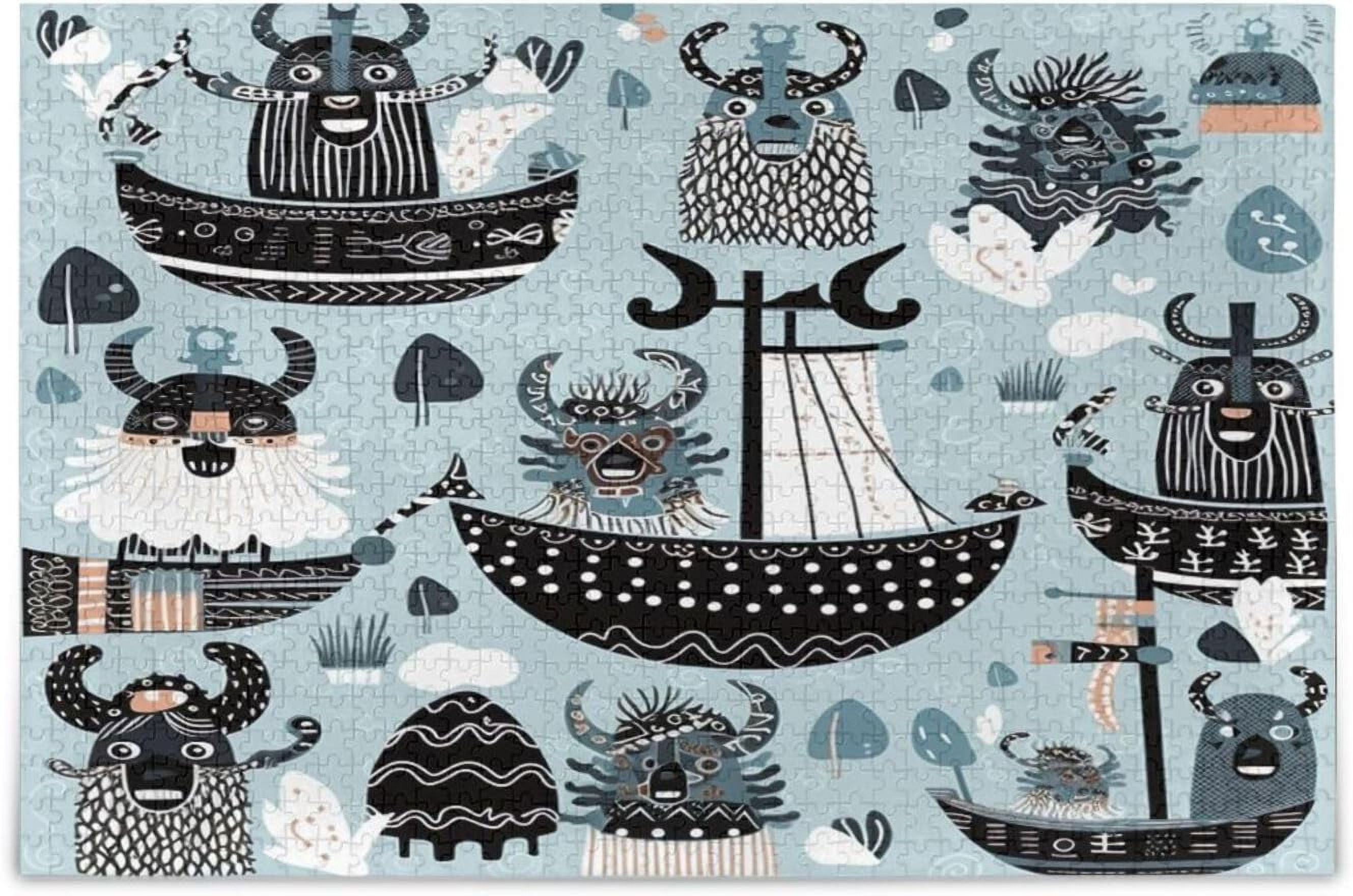 Cartoon Viking Jigsaw Puzzles for Adults 500 Piece, Puzzles 500 Pieces ...