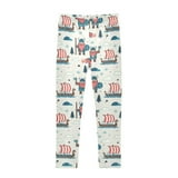 Cartoon Vikings and Dragon Printed Leggings Yoga Pants for in 4t to 10t ...