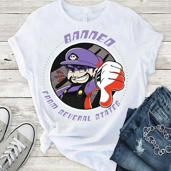 Cartoon Villain Thumbs Down Graphic Tee Anime Style Mischief Character ...