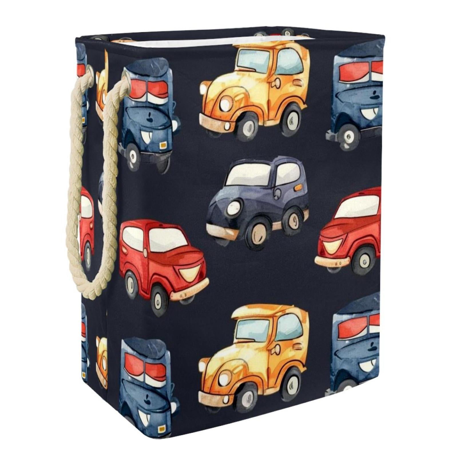 Cartoon Vintage Cars Laundry Hamper, Collapsible Laundry Baskets Firm ...