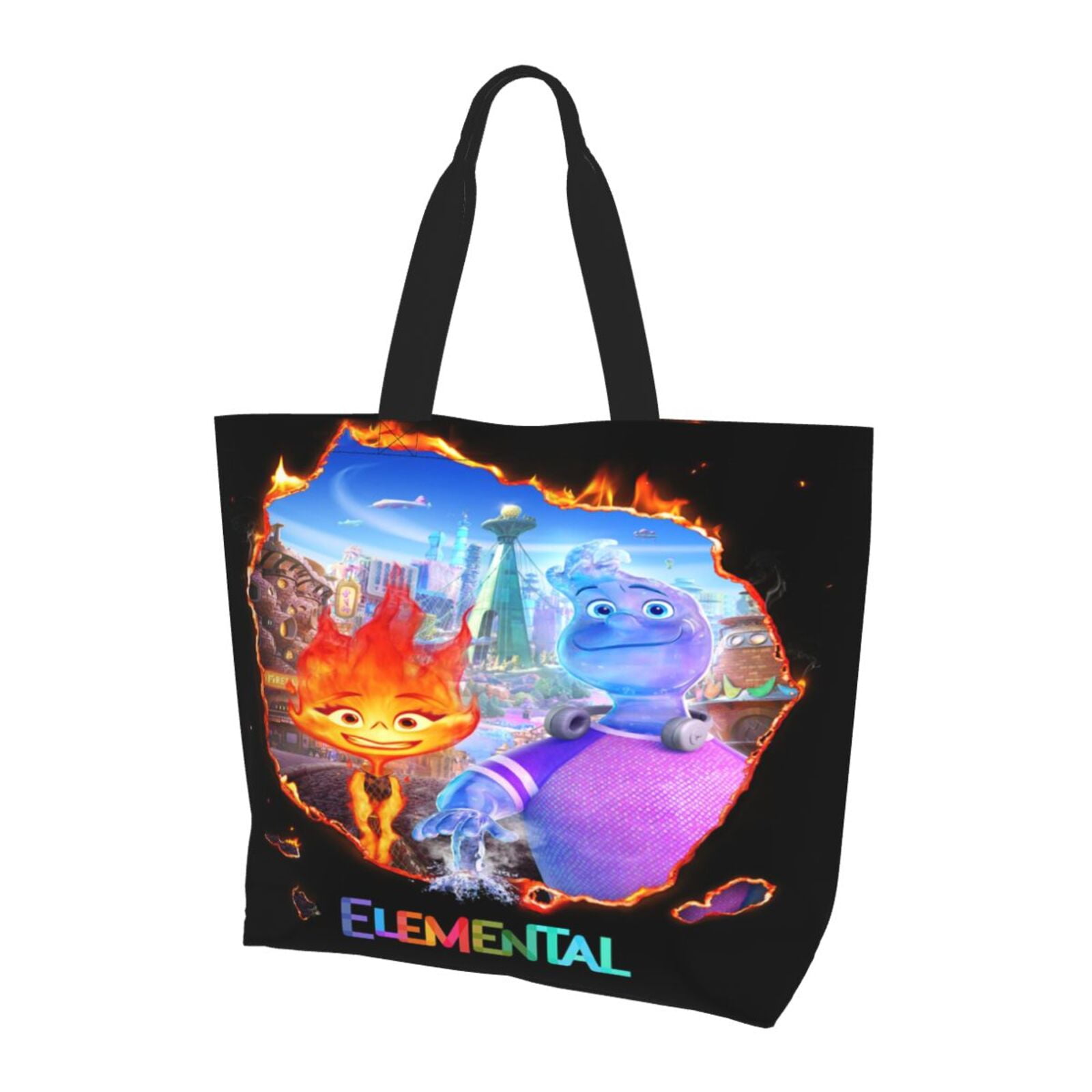 Cartoon Water Fire Elementa Totes Bag Shopping Shoulder Bags for Women ...