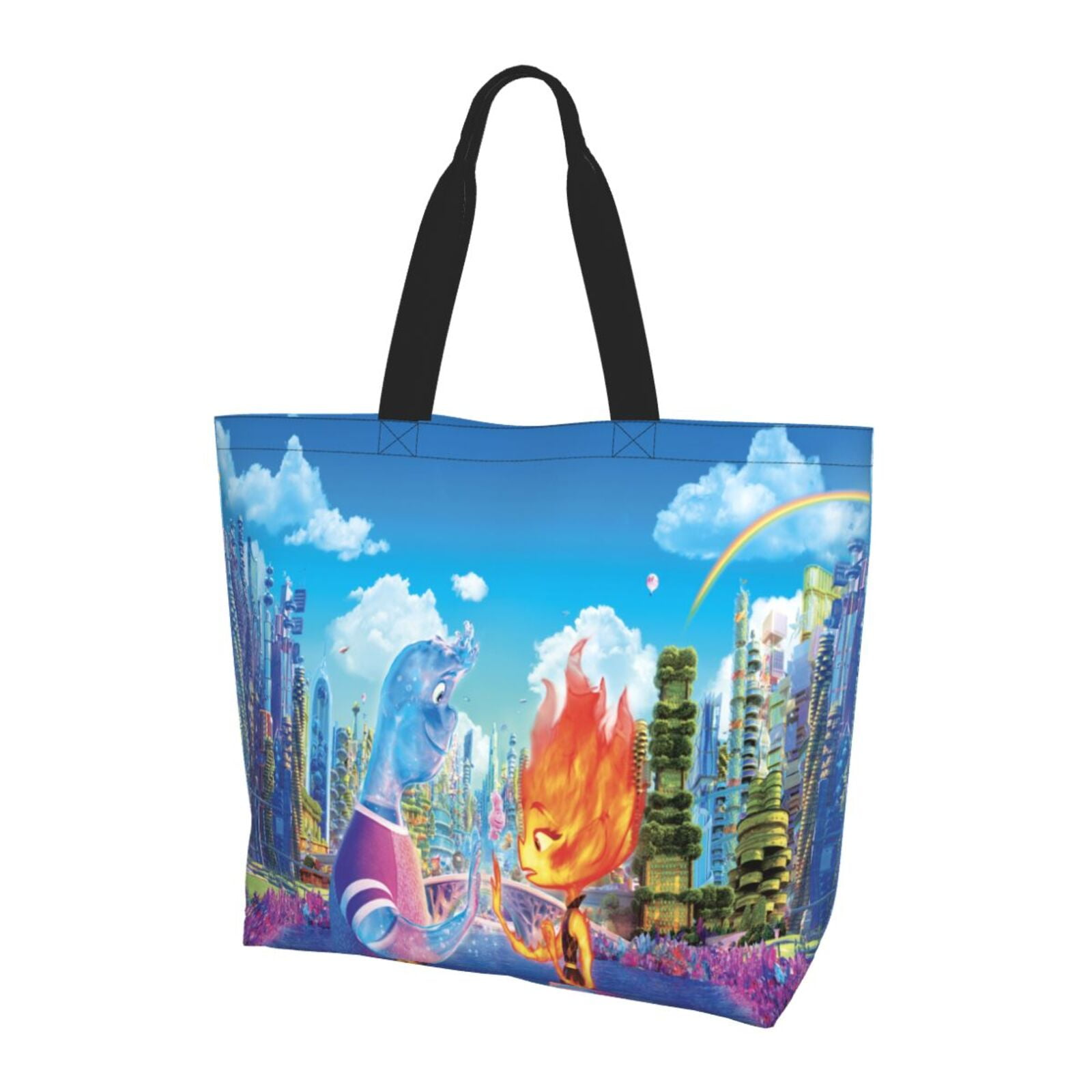 Cartoon Water Fire Elementa Totes Bag Shopping Shoulder Bags for Women ...