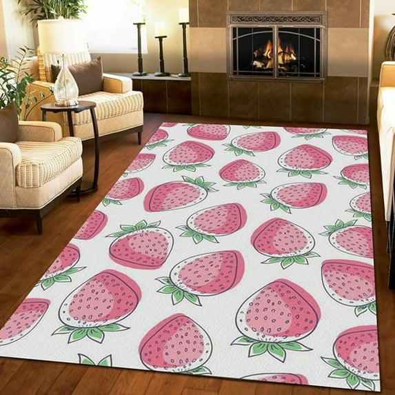 Cartoon Watercolor Painting Rug For Living Room, Abstract Pink ...