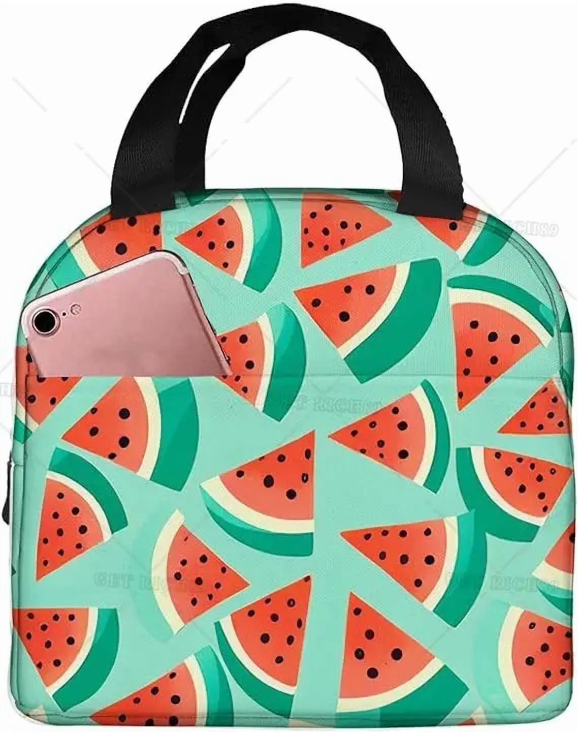 Cartoon Watermelon Cherry and Pineapples Reusable Lunch Bag Insulated ...