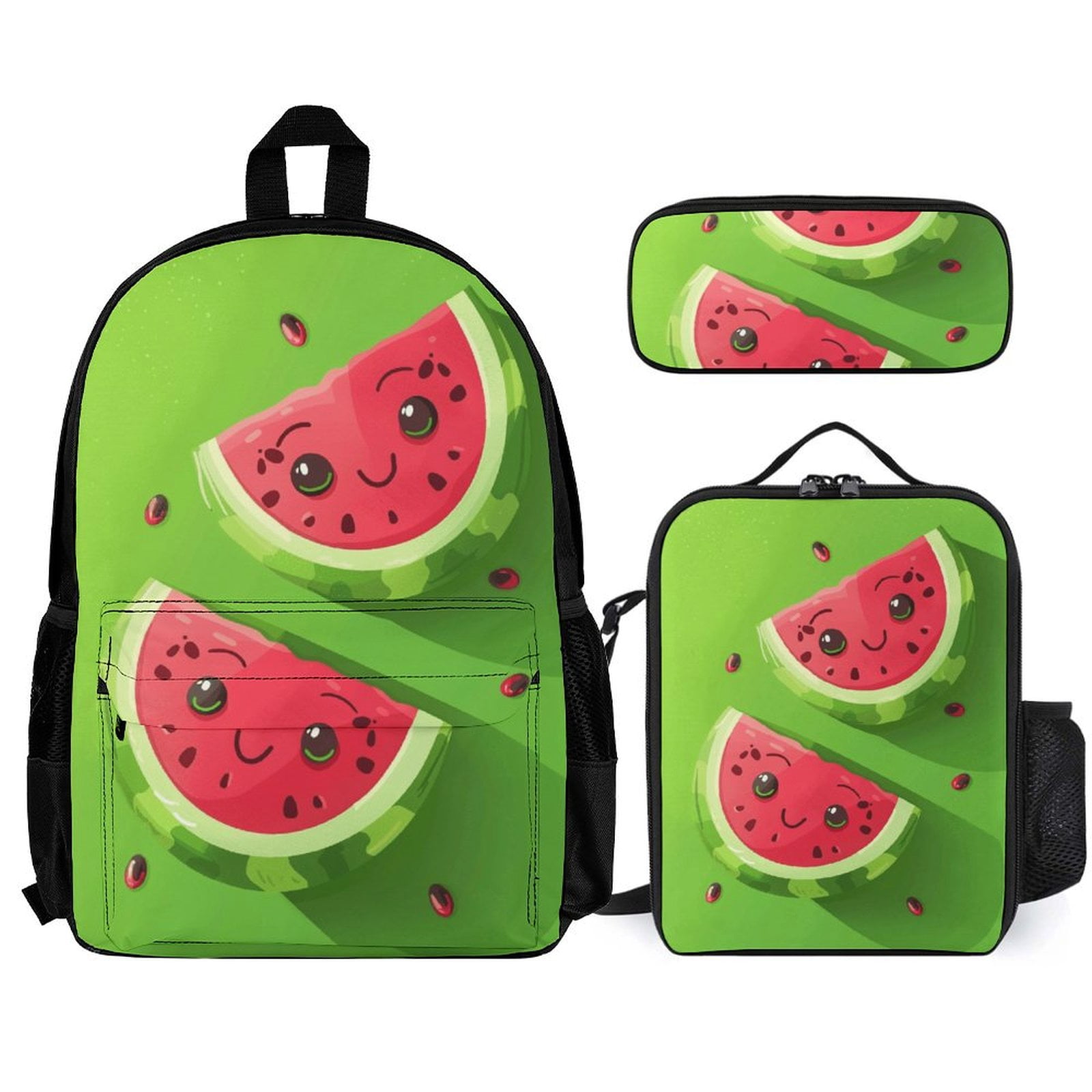 Cartoon Watermelon Pattern Backpack 3pcs/set Backpack For Camping With ...