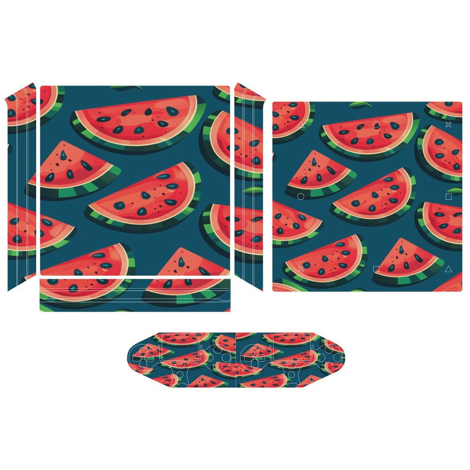 Cartoon Watermelon Pattern PS4/PS4 Pro/PS4 Slim Skin Sticker For ...