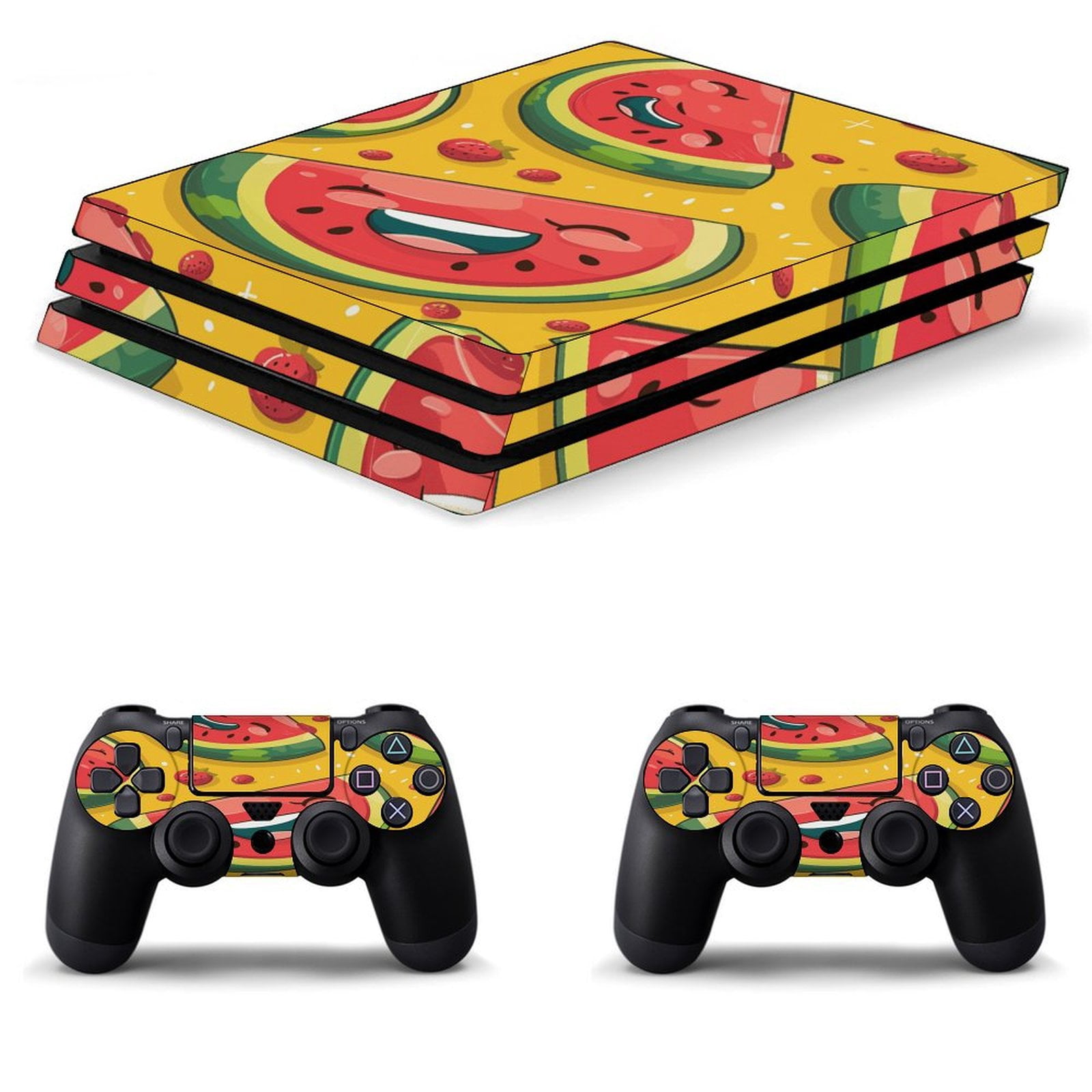 Cartoon Watermelon Pattern PS4/PS4 Pro/PS4 Slim Skin Sticker For Console And Controller Skins ...