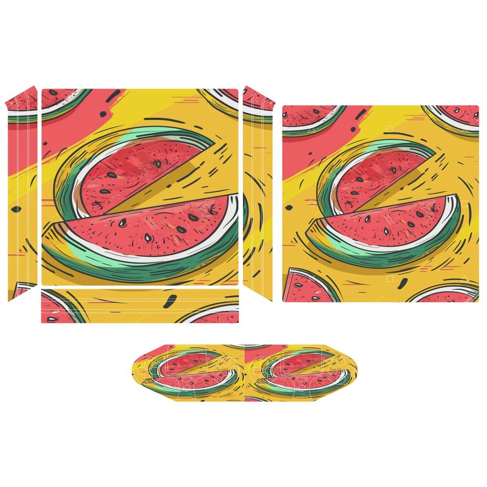 Cartoon Watermelon Pattern PS4/PS4 Pro/PS4 Slim Skin Sticker For ...