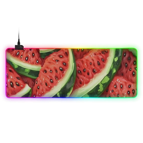 Cartoon Watermelon Pattern RGB Gaming Mouse Pad Large Keyboard Mat ...