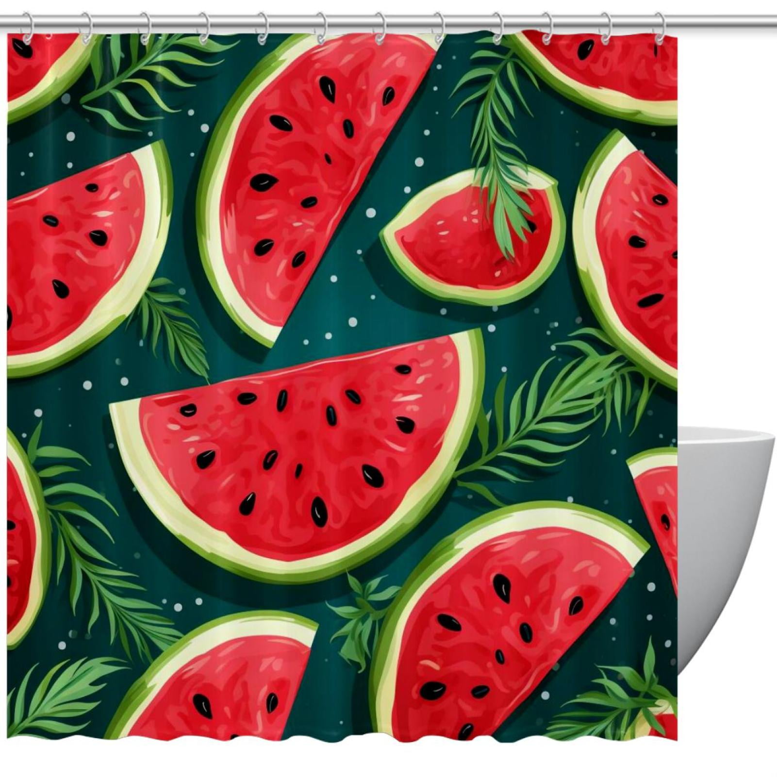 Cartoon Watermelon Shower Curtain for Bathroom, Waterproof and Durable ...