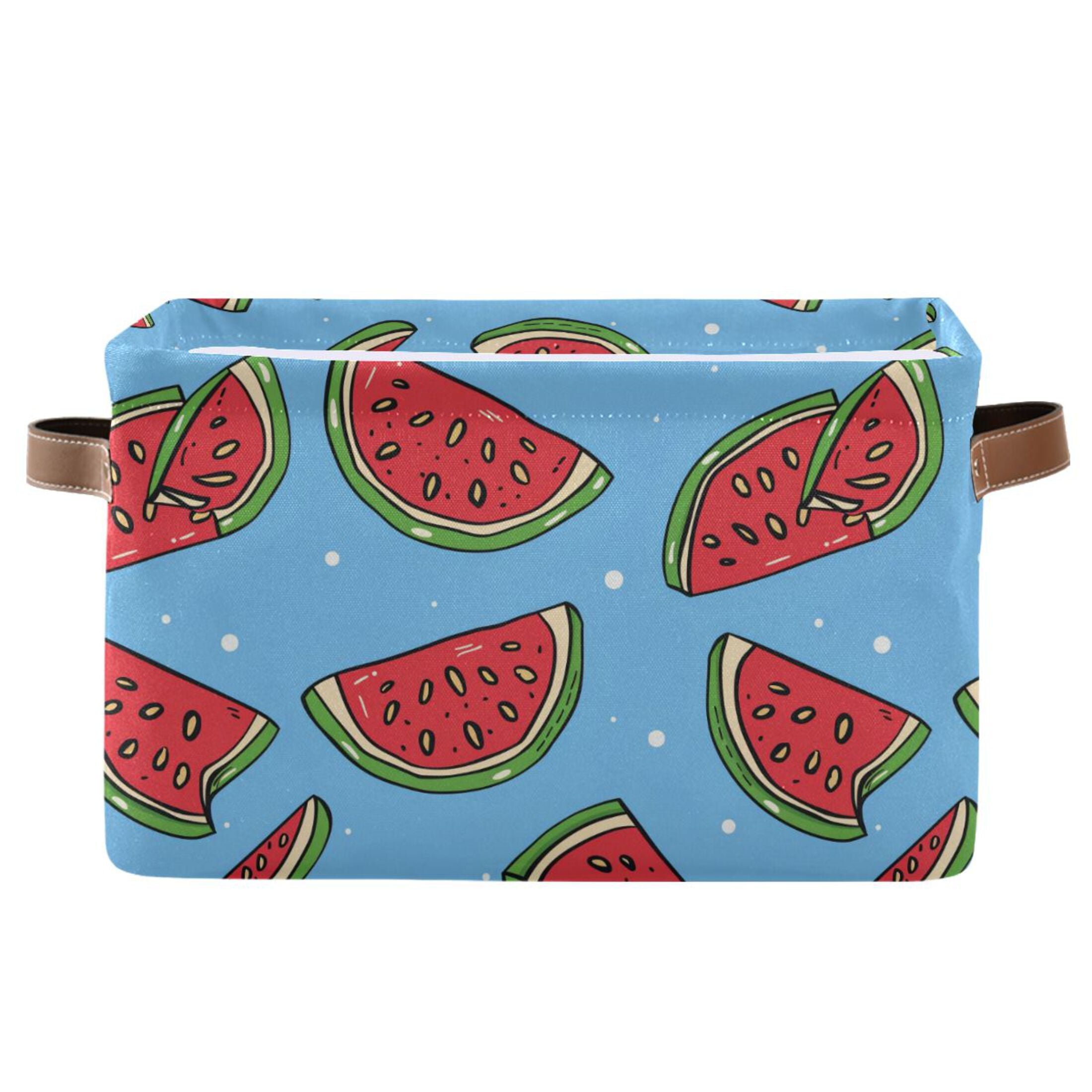 Cartoon Watermelon Slice Storage Bins with Handle Fabric Organizer ...
