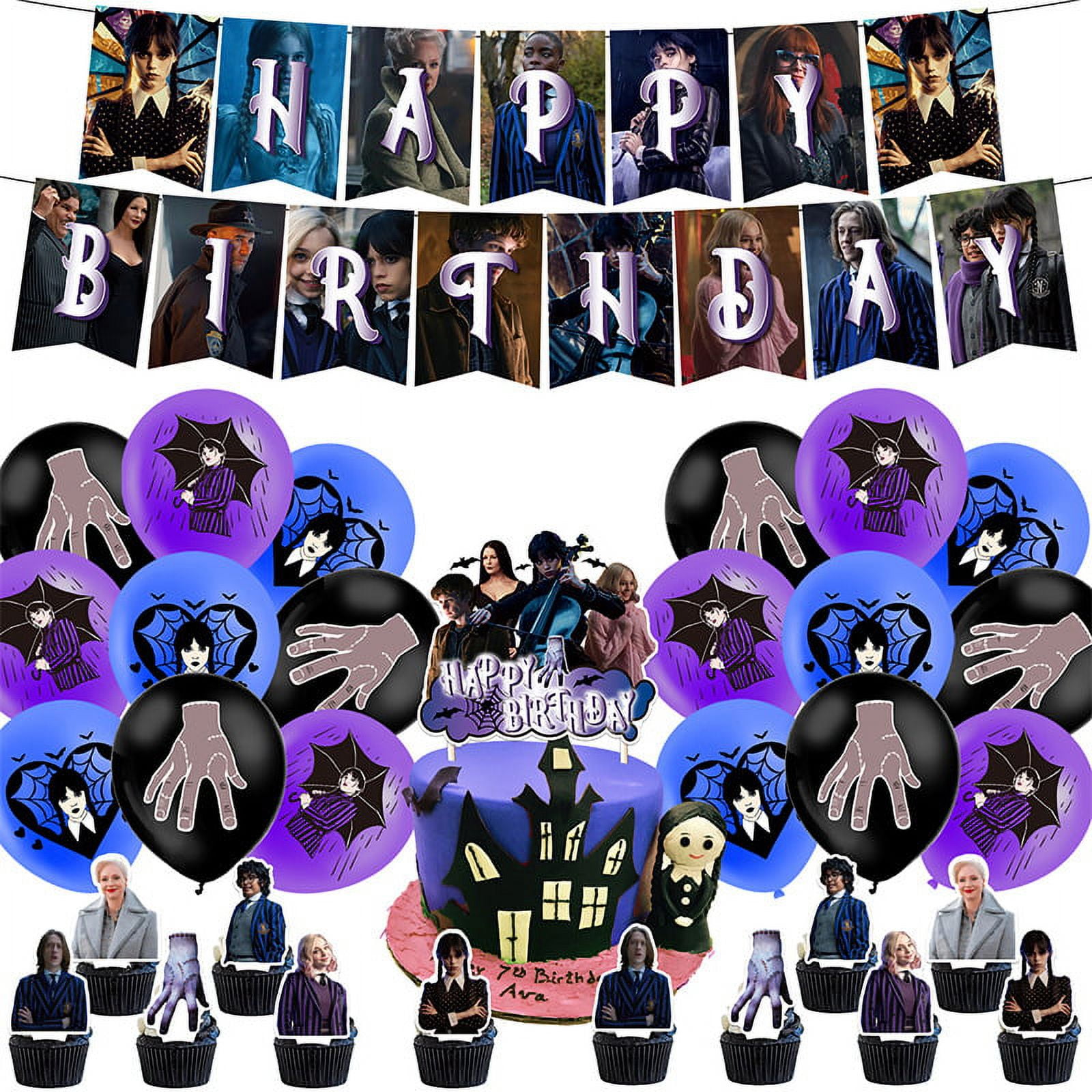 Cartoon Wed-nesday Addams Birthday Decorations Party Supplies Theme ...