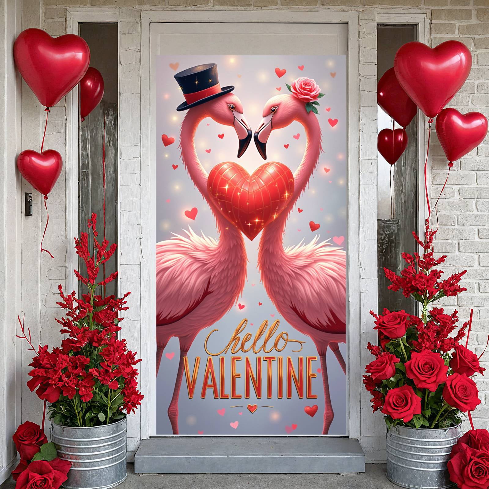 Cartoon Welcome Banner Heart-shaped Pet Backdrop Gold Glitter Colorful ...