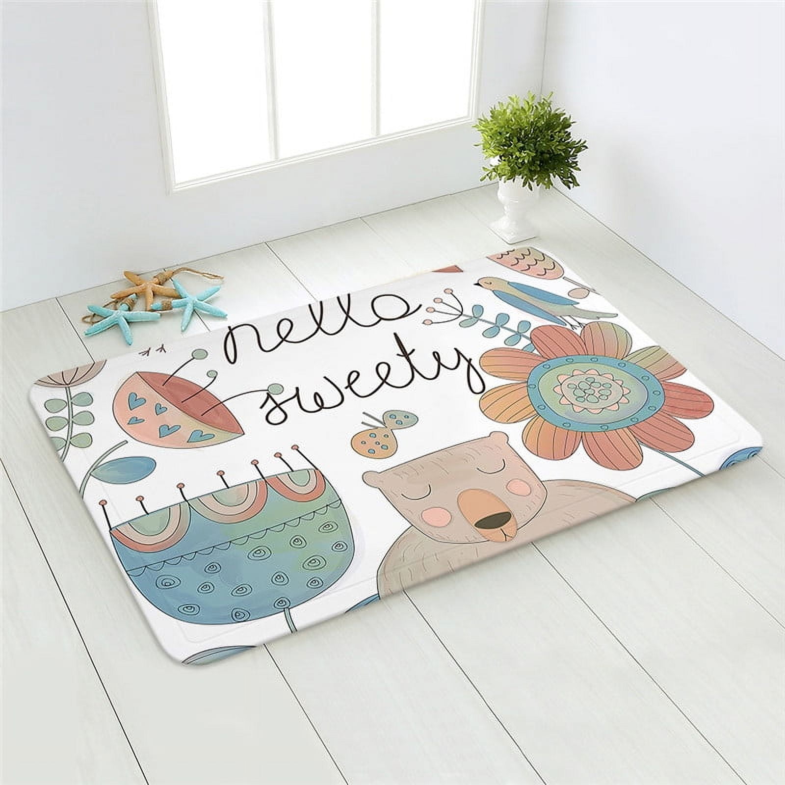 Cartoon Welcome Entrance Door Mats Rabbit Carpets Rugs for Home Bath ...