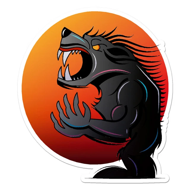 Cartoon Werewolf Wolfman Sticker Phone Decal Water Bottle Stickers Car ...