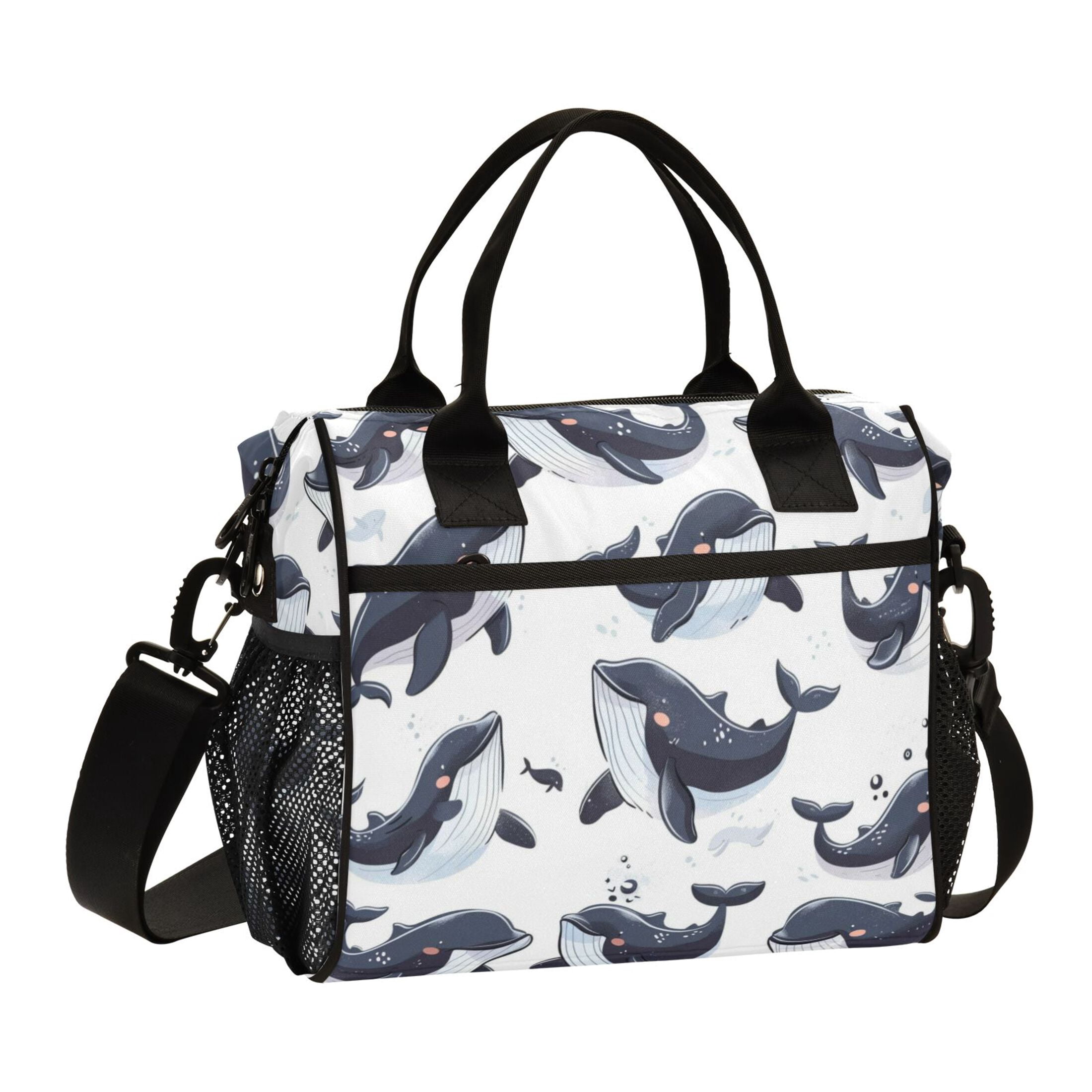 Cartoon Whale Lunch Bag Insulated Lunch Box Leakproof Reusable Cooler ...