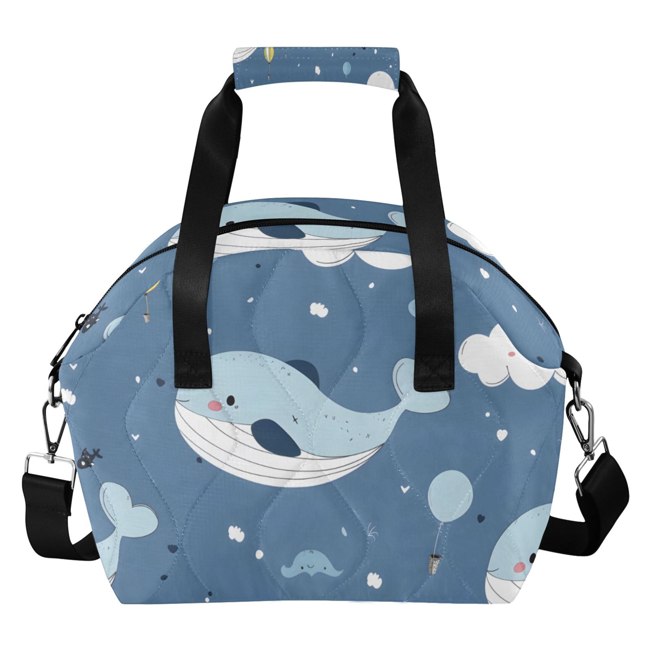 Cartoon Whales Cute Clouds Balloons Insulated Lunch Bag Reusable ...