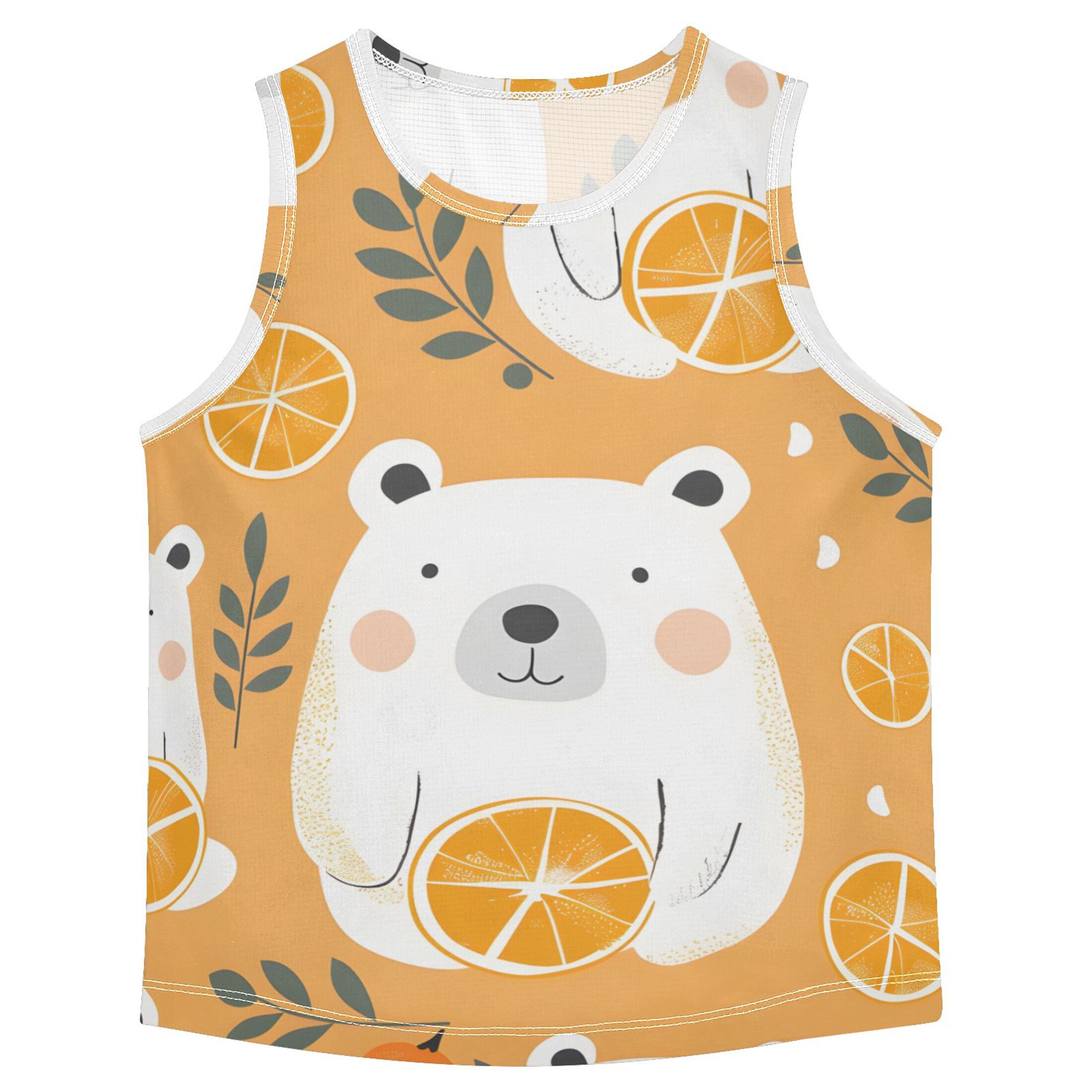Cartoon White Bears Leaves Oranges Boys' Vest Undershirt Tank Top ...