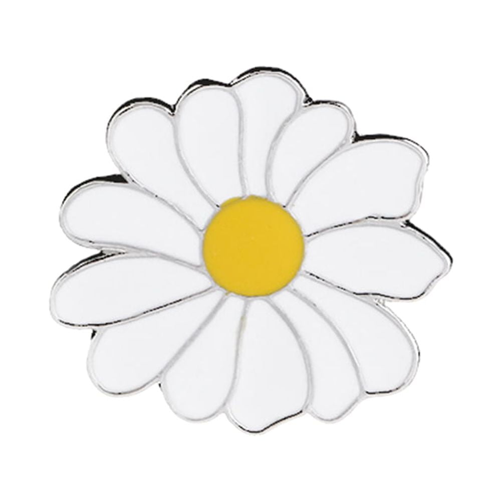 Cartoon White Daisy Brooch Summer Style Enamel Lapel Pin Plant Pattern ...
