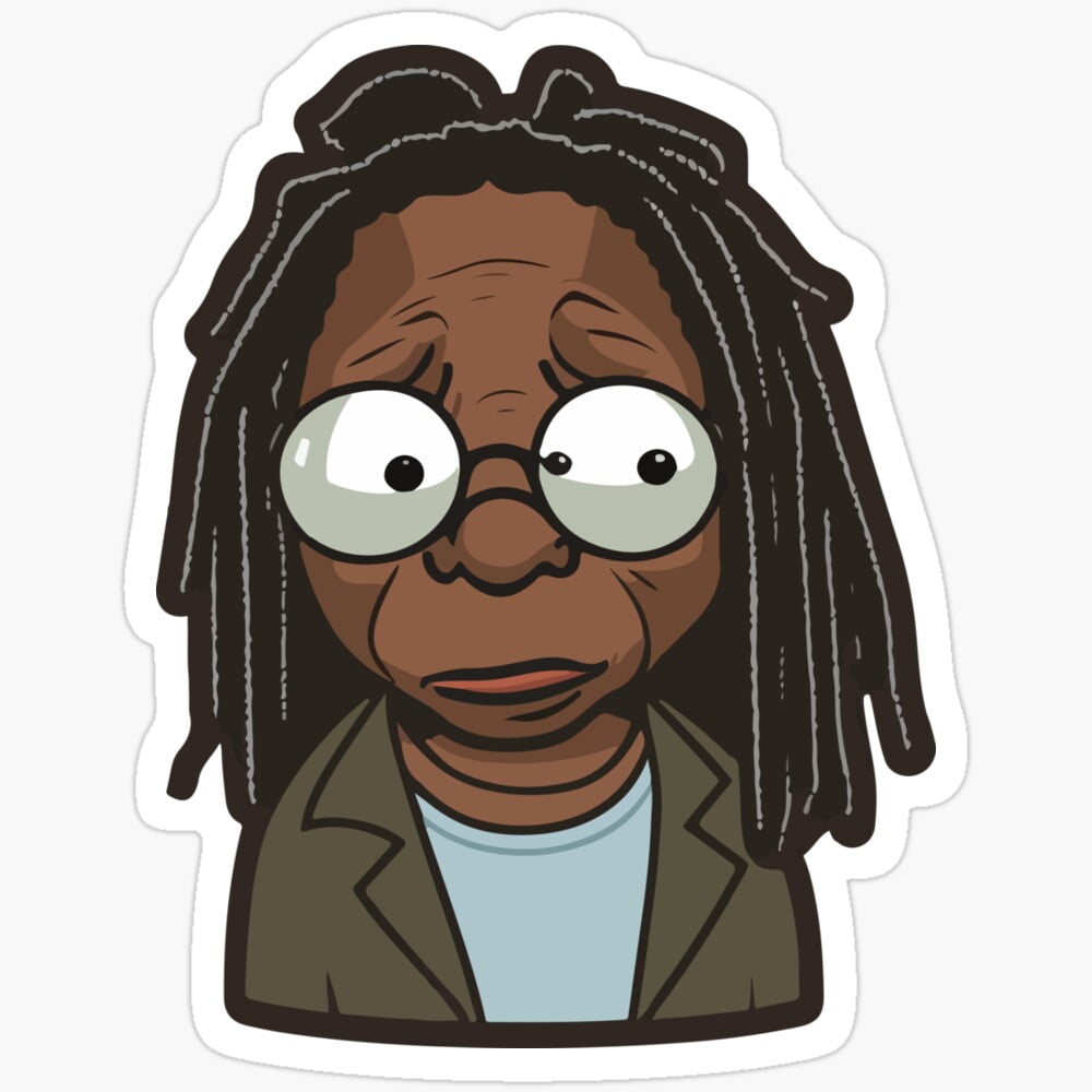 Cartoon Whoopi Goldberg Sticker Phone Decal Water Bottle Stickers Car ...