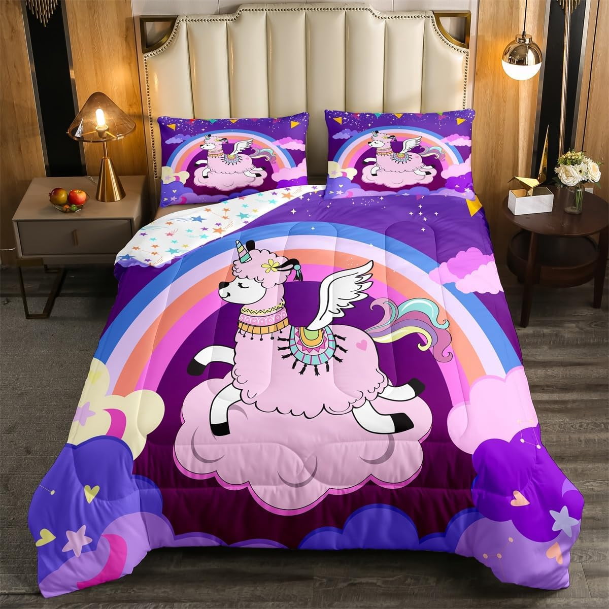 Cartoon Wild Animals Print Comforter Set Twin Size for Kids Boys Teens ...