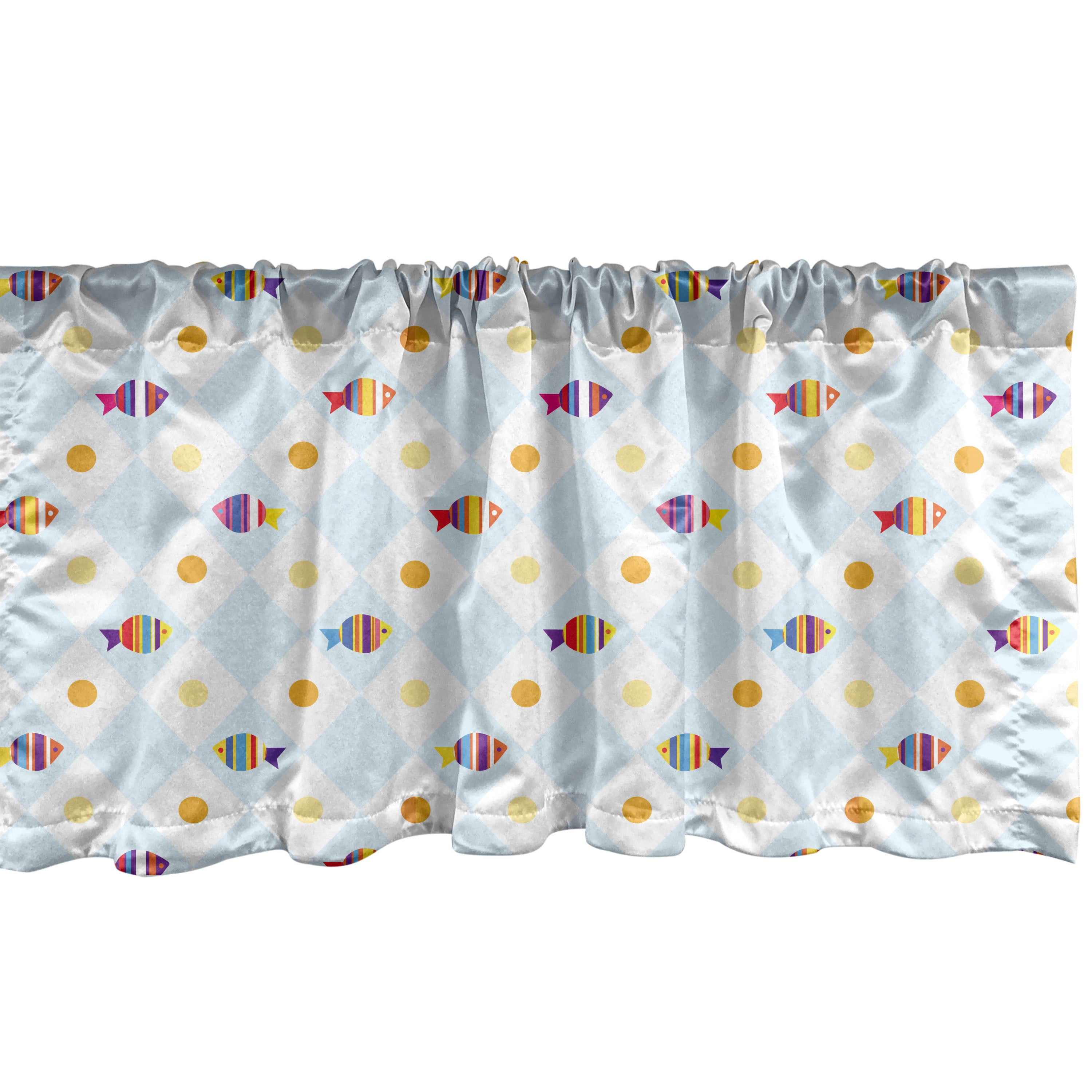 Cartoon Window Valance Pack of 2, Aquarium Themed Fish Cartoons with ...