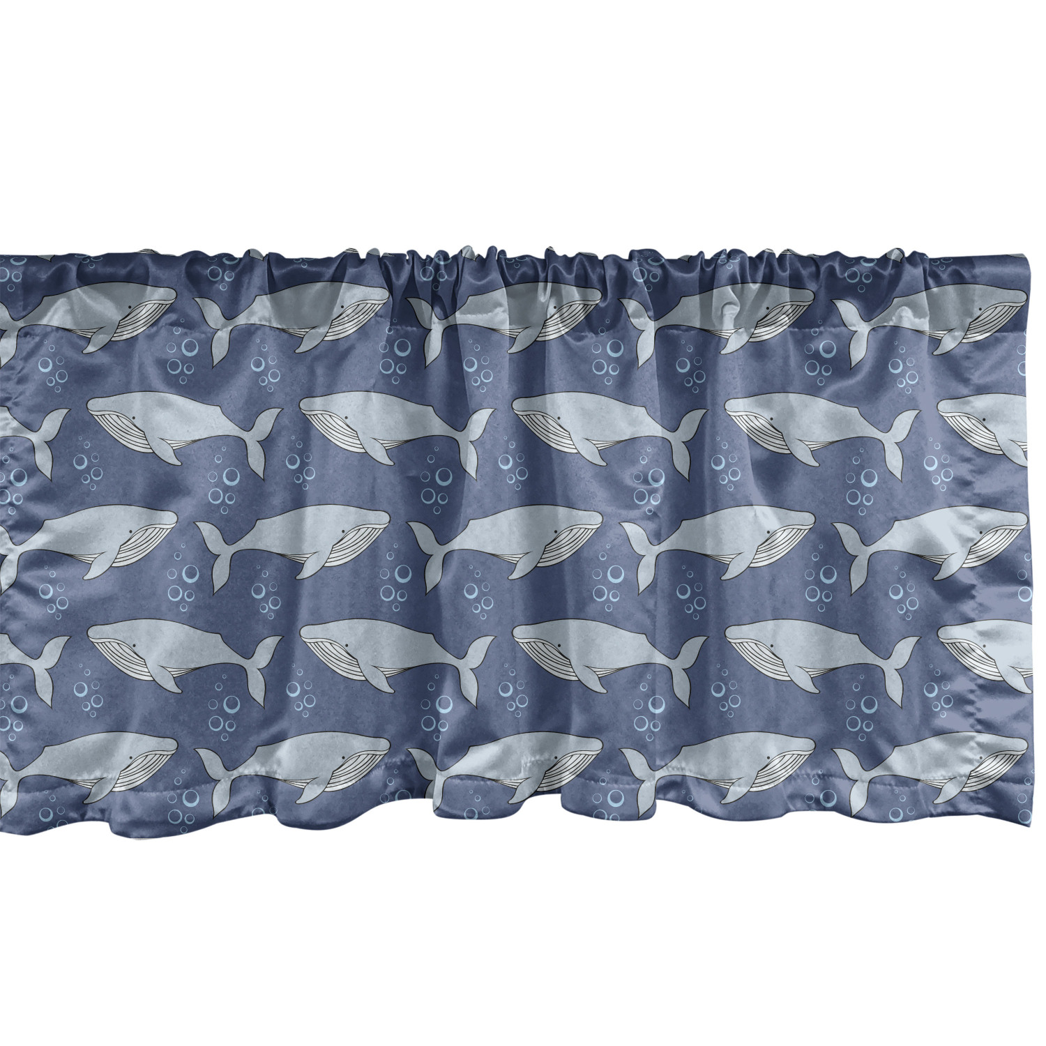 Cartoon Window Valance Pack of 2, Caricature Versions of Whales ...