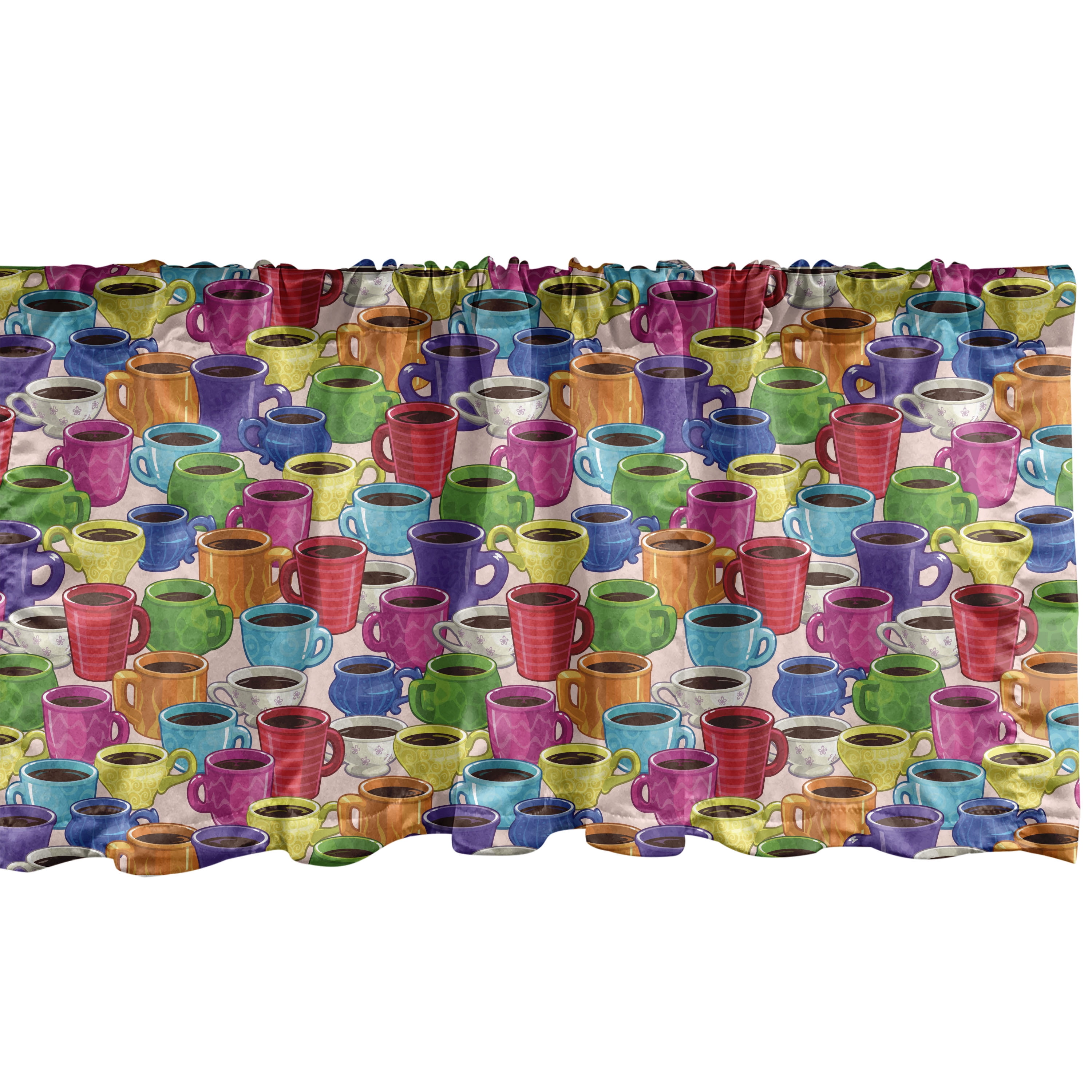 Ambesonne Colorful Valance Pack of 2, Vintage Coffee House, 42"X12 ...