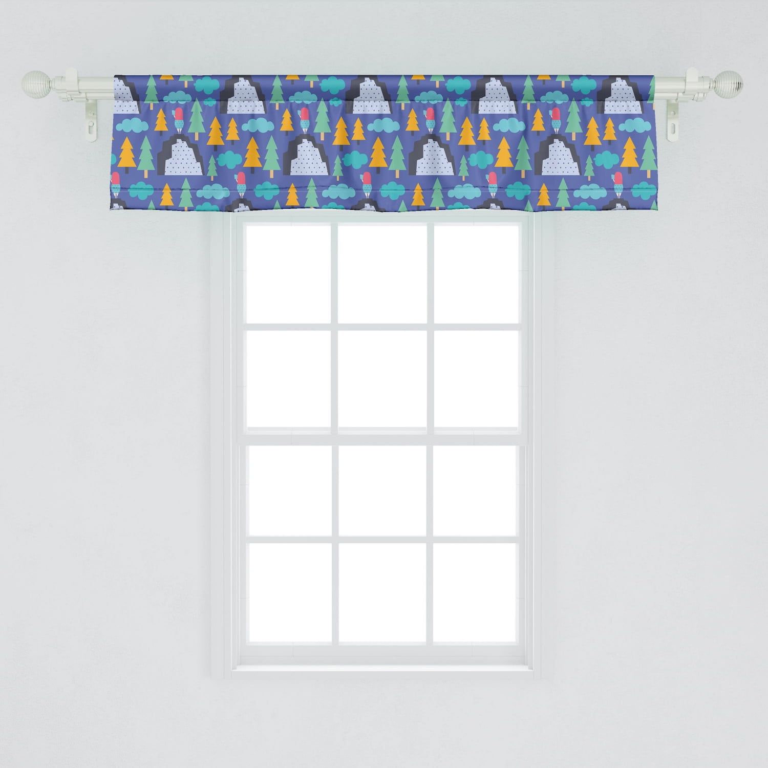 Ambesonne Cartoon Valance Pack of 2, Girl Cloud Tree Illustrated, 54 ...