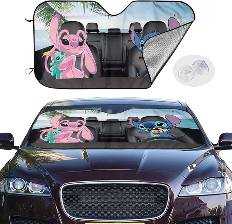 Cartoon Windshield Sun Shade for Car - Folding Car Sun Shade for Front ...