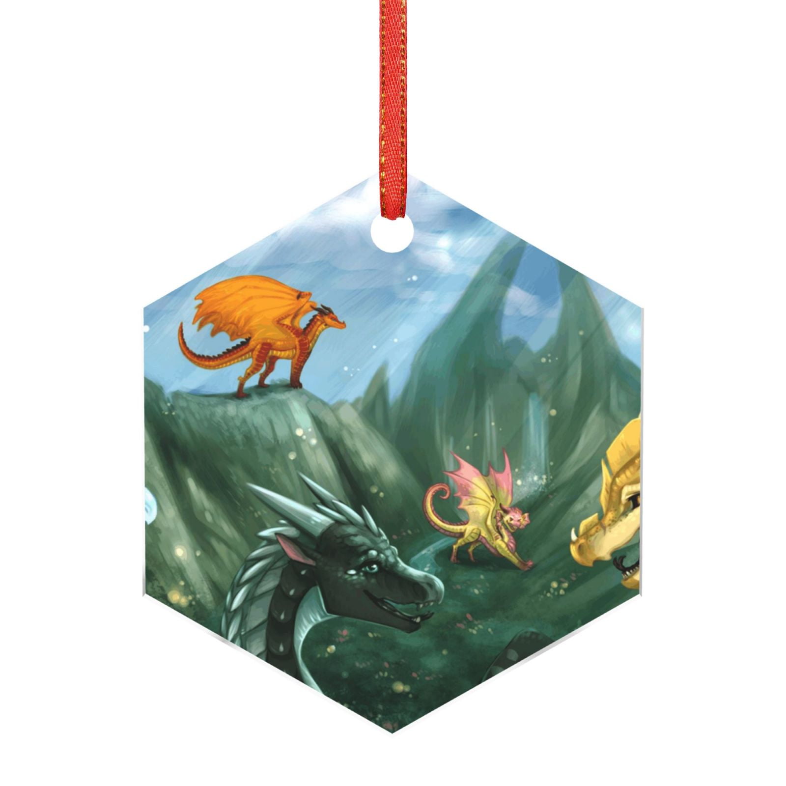 Cartoon Wings Of Fire Acrylic Christmas Pendant Shaped Xmas Ornaments ...