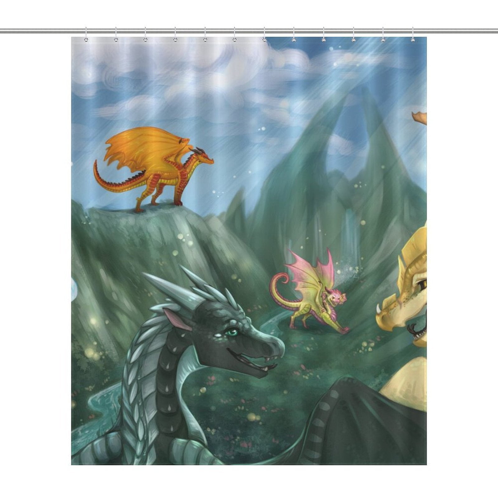 Cartoon Wings Of Fire Shower Curtain Decor Bath Curtain Waterproof ...