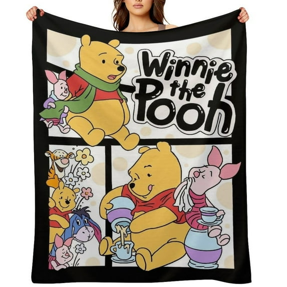 Cartoon Winnie The Pooh Flannel Blanket, Ultra Soft Warm Throw ...