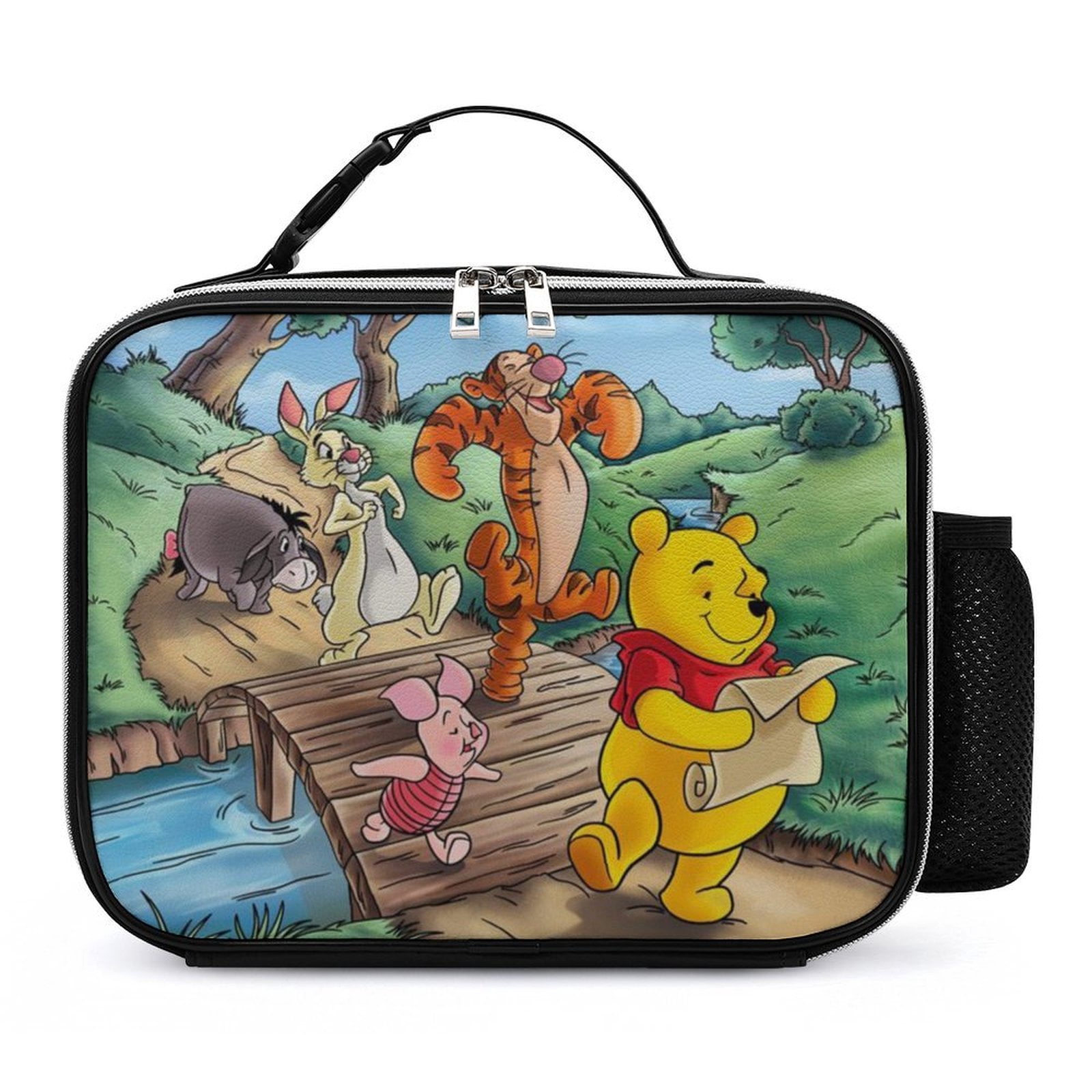 Cartoon Winnie The Pooh Portable Leather Insulated Lunch Bag, Bento Bag ...