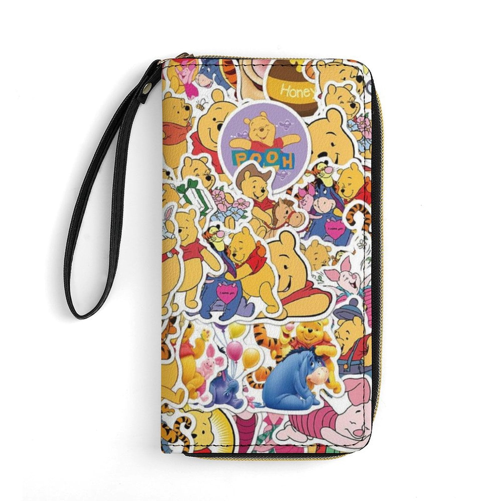 Cartoon Winnie The Pooh Zipper Faux Leather Long Wallet/Clutch Purse ...
