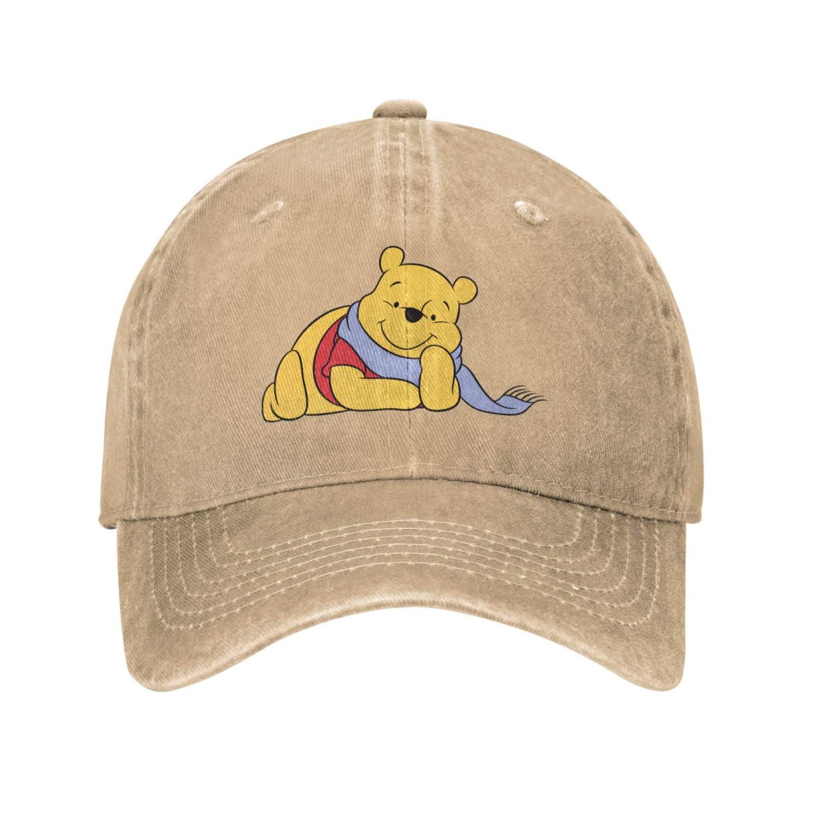 Cartoon Winnie The Pooh Baseball Cap Adjustable Washed Denim Baseball ...
