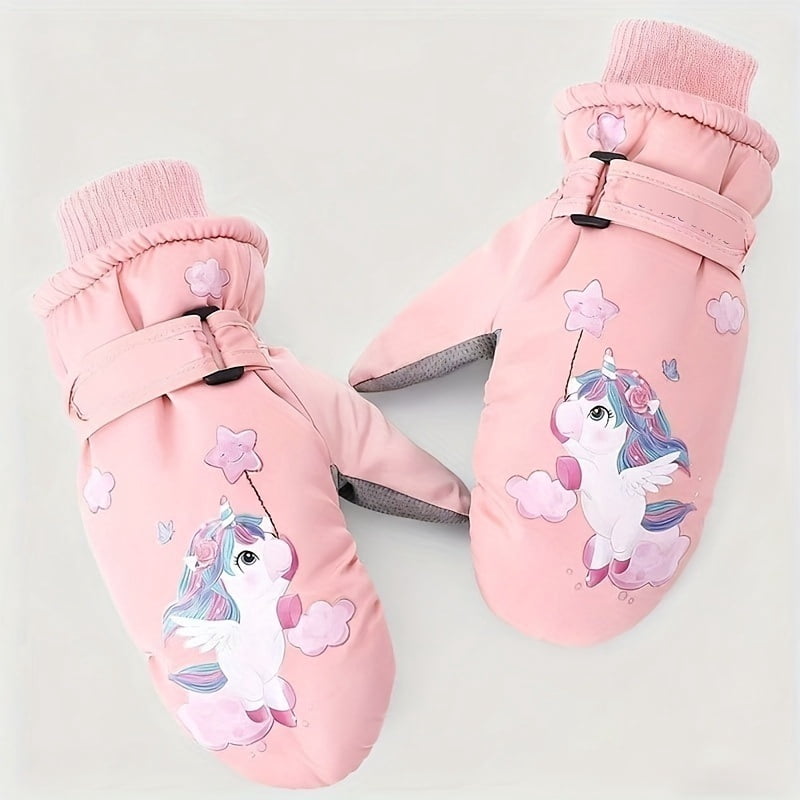 Cartoon Winter Warm Gloves for Kids 3-6 | One-Size-Fits-All Ski Riding ...