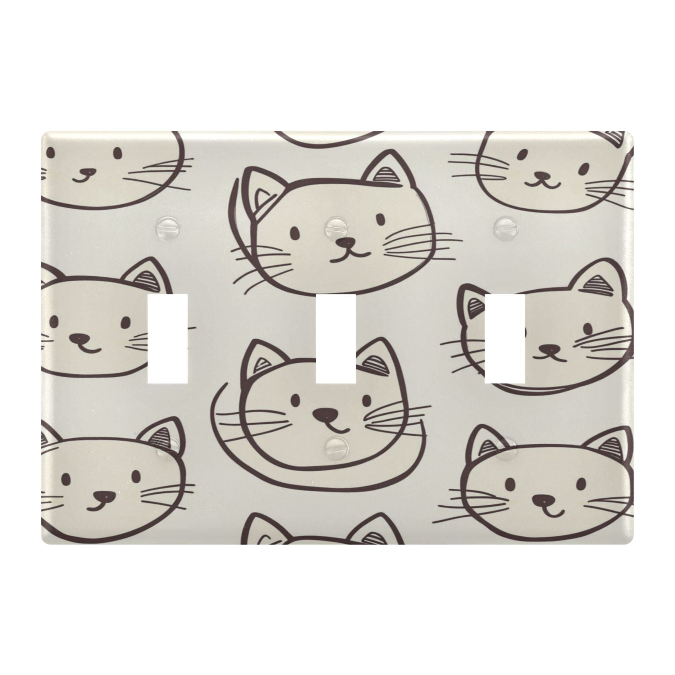 Cartoon Wire Cat Decorative Light Switch Plates Switch Cover Decorative ...